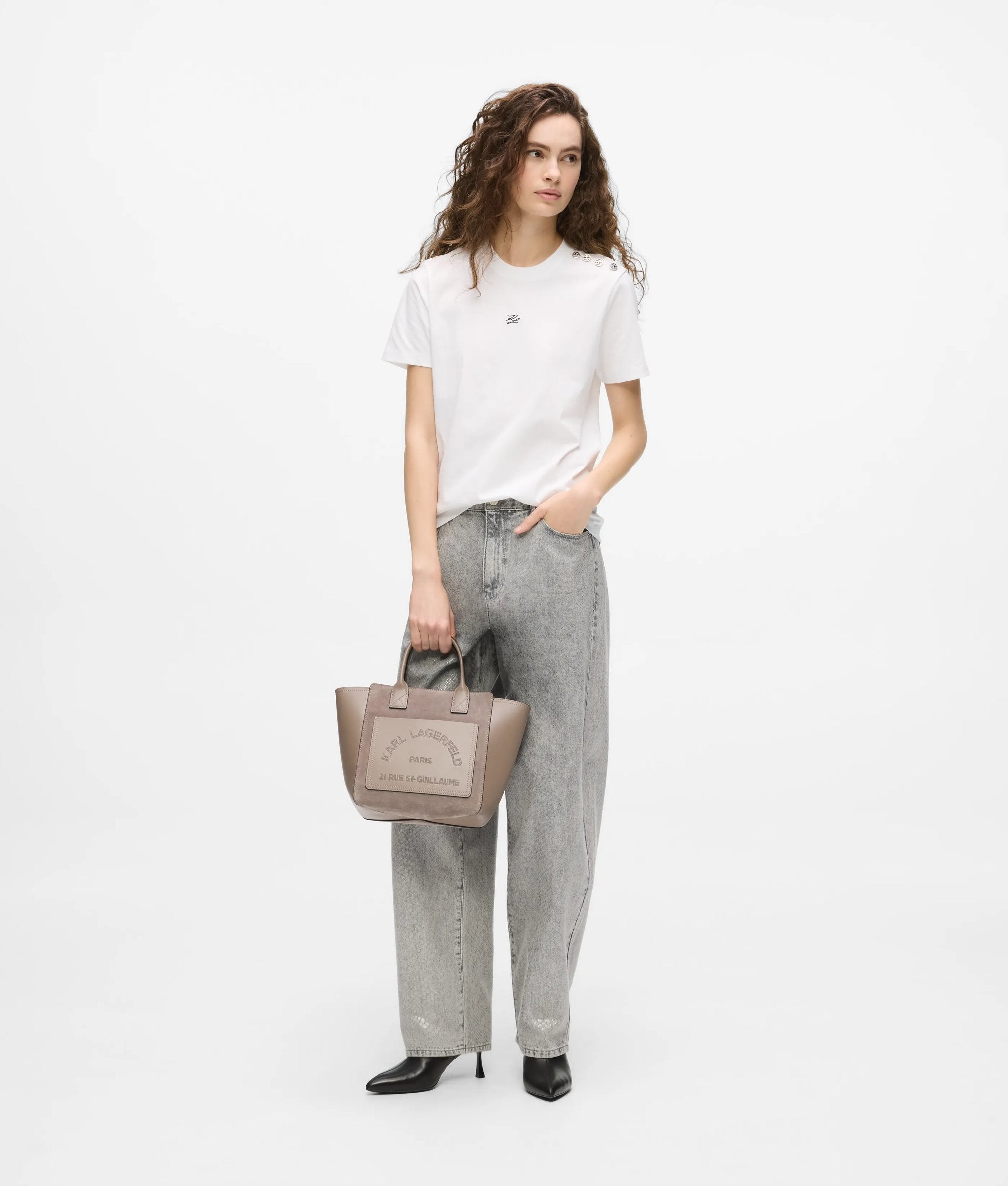 KARL LAGERFELD Karl Lagerfeld Small Suede Tote Bag
